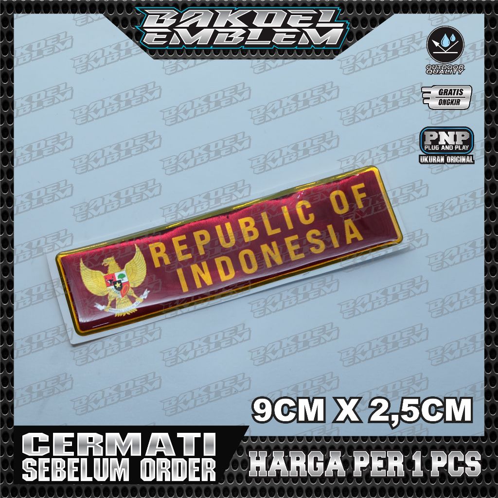 Jual Emblem republic of indonesia / emblem indonesia / sticker ...