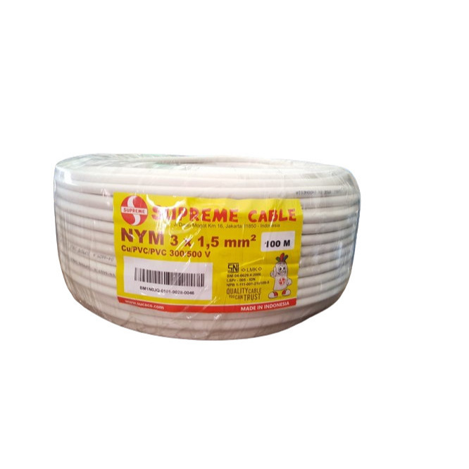 Jual KABEL LISTRIK NYM 3x1.5 MEREK SUPREME (Kabel Tunggal) | Shopee ...
