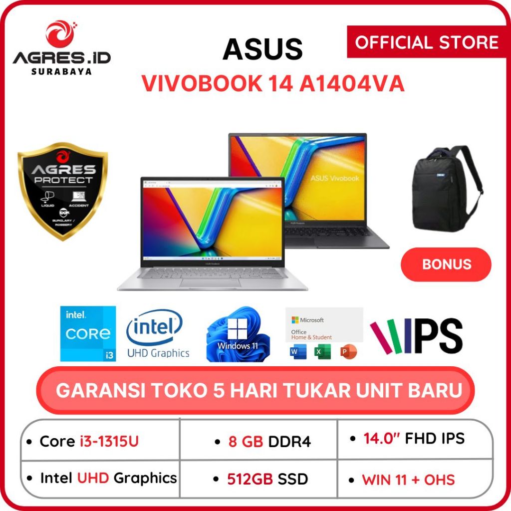 Jual ASUS VIVOBOOK 14 A1404VA I3 1315 8gb 512gb 14.0FHD IPS Windows 11 ...