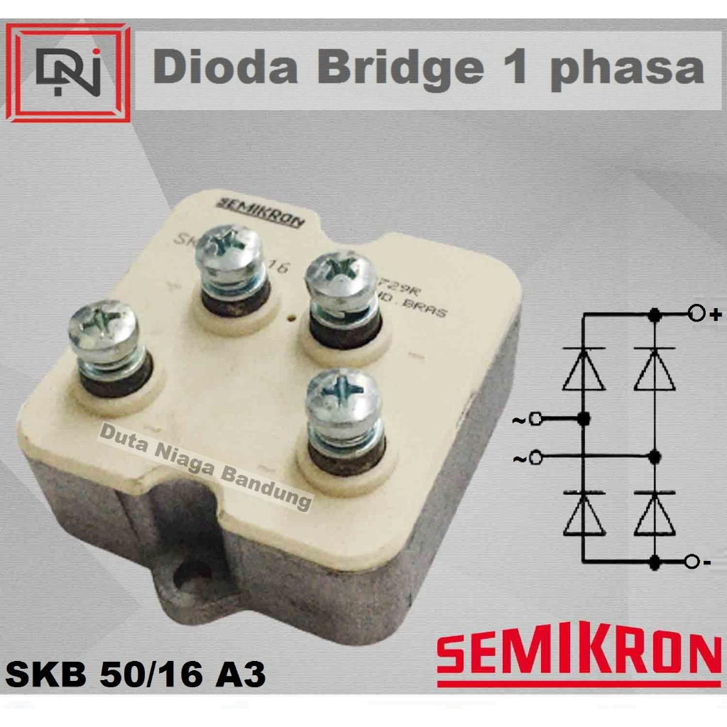 Jual SKB 50/16 A3 Diode dioda Bridge Single Phase SEMIKRON satu phase ...