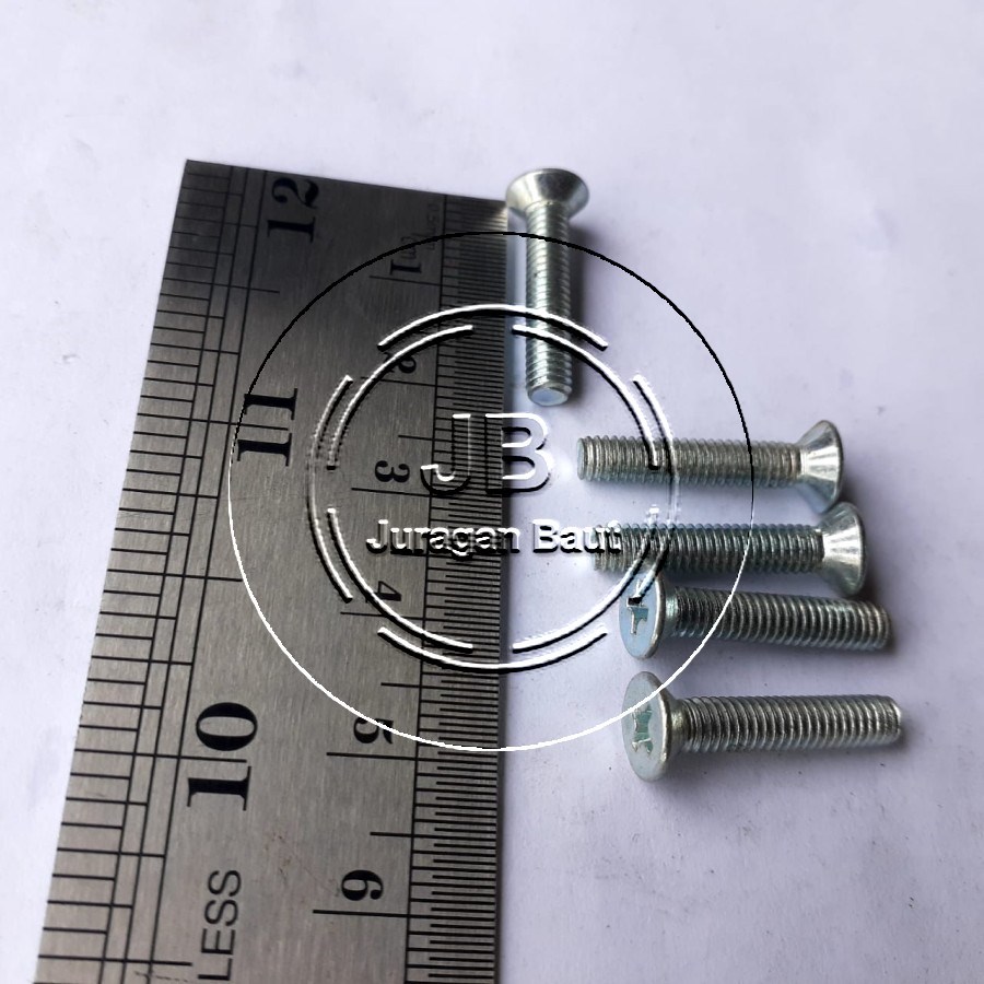 Jual BAUT JF M4 X 25 FLAT HEAD SEKRUP M4X25 PANJANG 2,5CM 2,5 CM 4X25 4 X 25 MM OBENG PLUS SKRUP ...