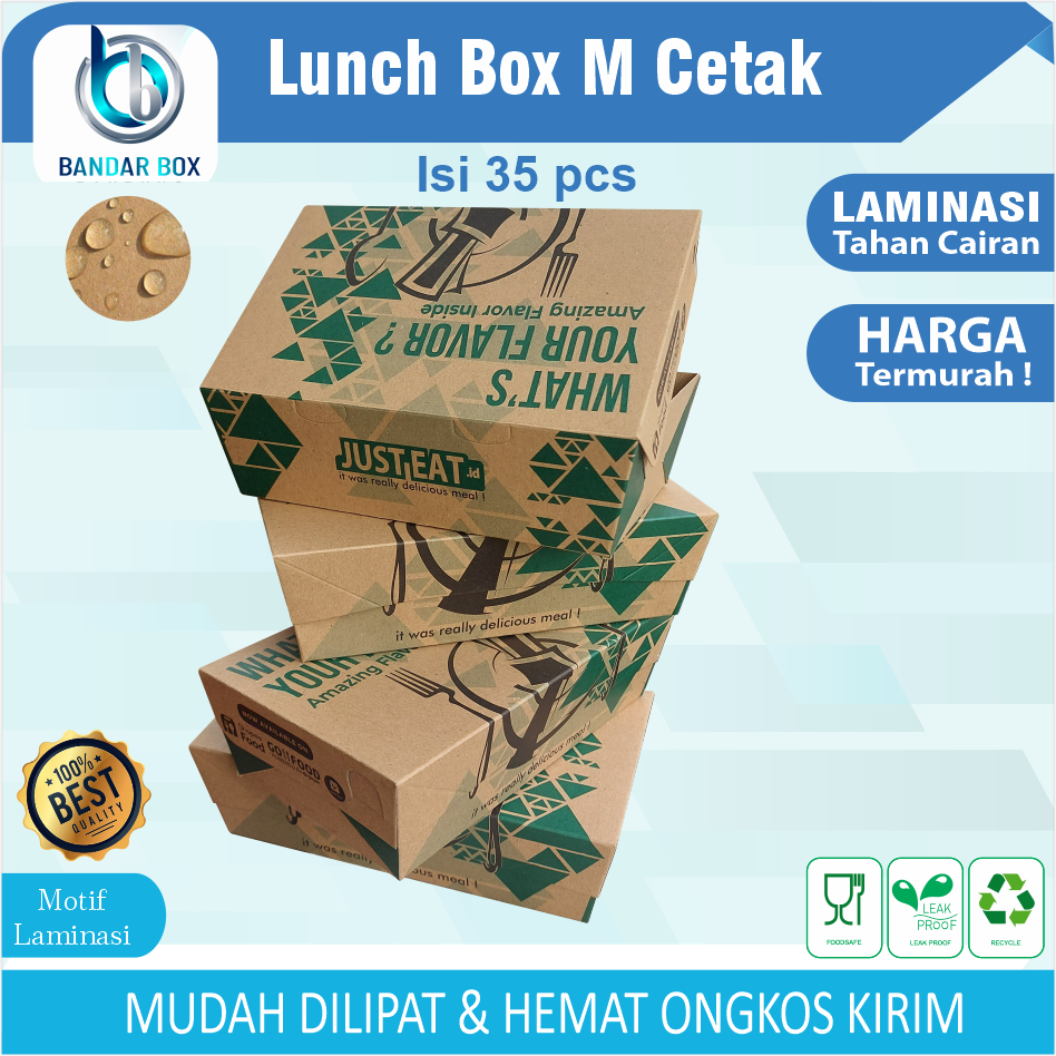 Jual LUNCH BOX M / L MOTIF 35 PCS DUS MAKNANA CUSTOM KOTAK NASI AYAM ...