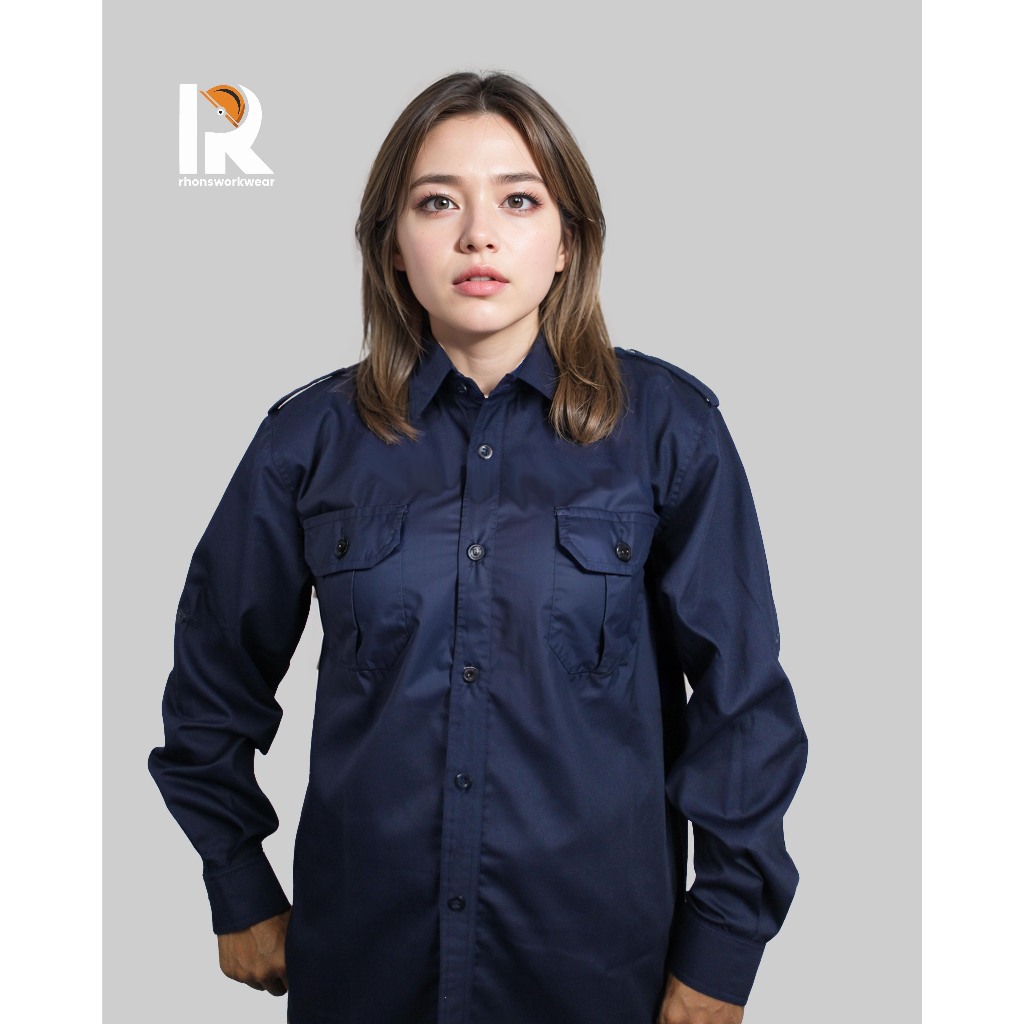 Jual BAJU KEMEJA POLOS NAGATA WARNA DONGKER/ NAVY / baju lapangan ...
