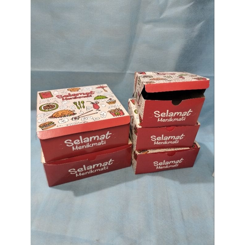Jual ISI 50 PCS DUS BOX NASI CATERING 20x20 MOTIF KEKINIAN TEBAL 310 ...