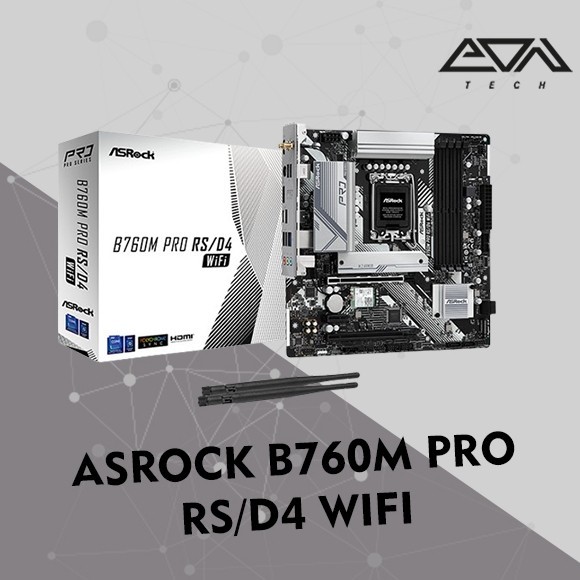 Jual ASROCK B760M PRO RS/D4 WiFi MOTHERBOARD Micro-ATX LGA1700 | Shopee Indonesia