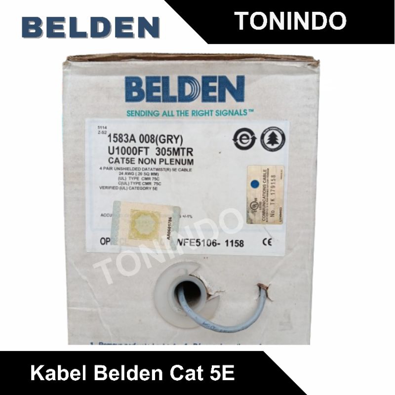 Jual Kabel LAN UTP Cat 5E BELDEN 1583A Grey Original Eceran Per Meter ...