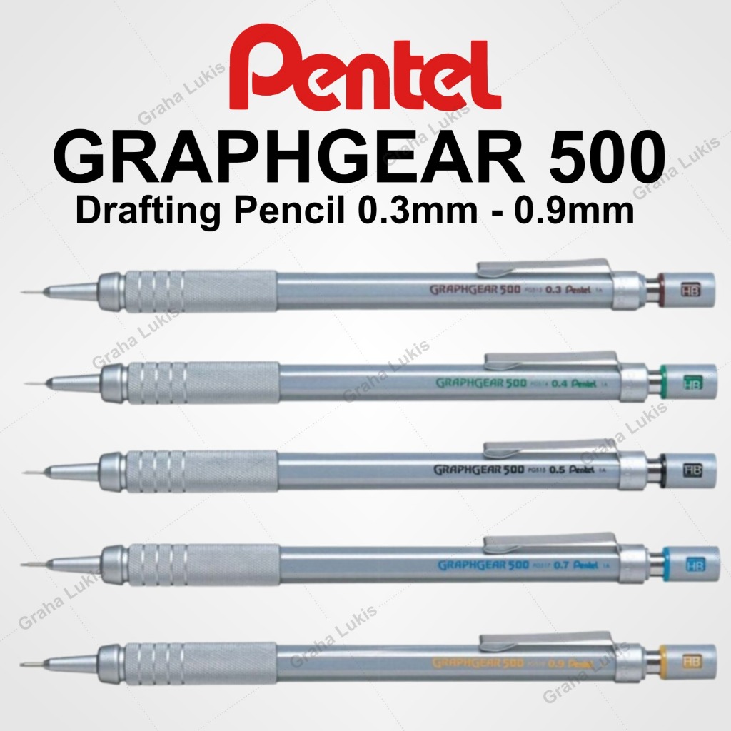 Jual Pentel Graph Gear 500 Drafting Pencil 0.3 /0.5 / 0.7 / 0.9 mm ...