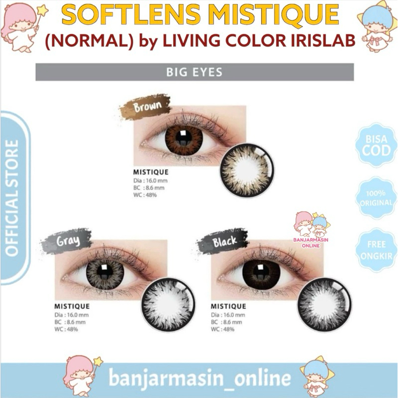 Jual SOFTLENS MISTIQUE Living Color Normal Big Eyes Diameter 16mm by ...