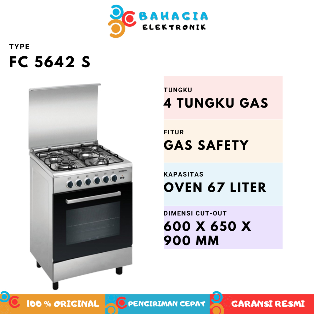 Jual Modena FC 5642 S - freestanding cooker 60cm | Shopee Indonesia