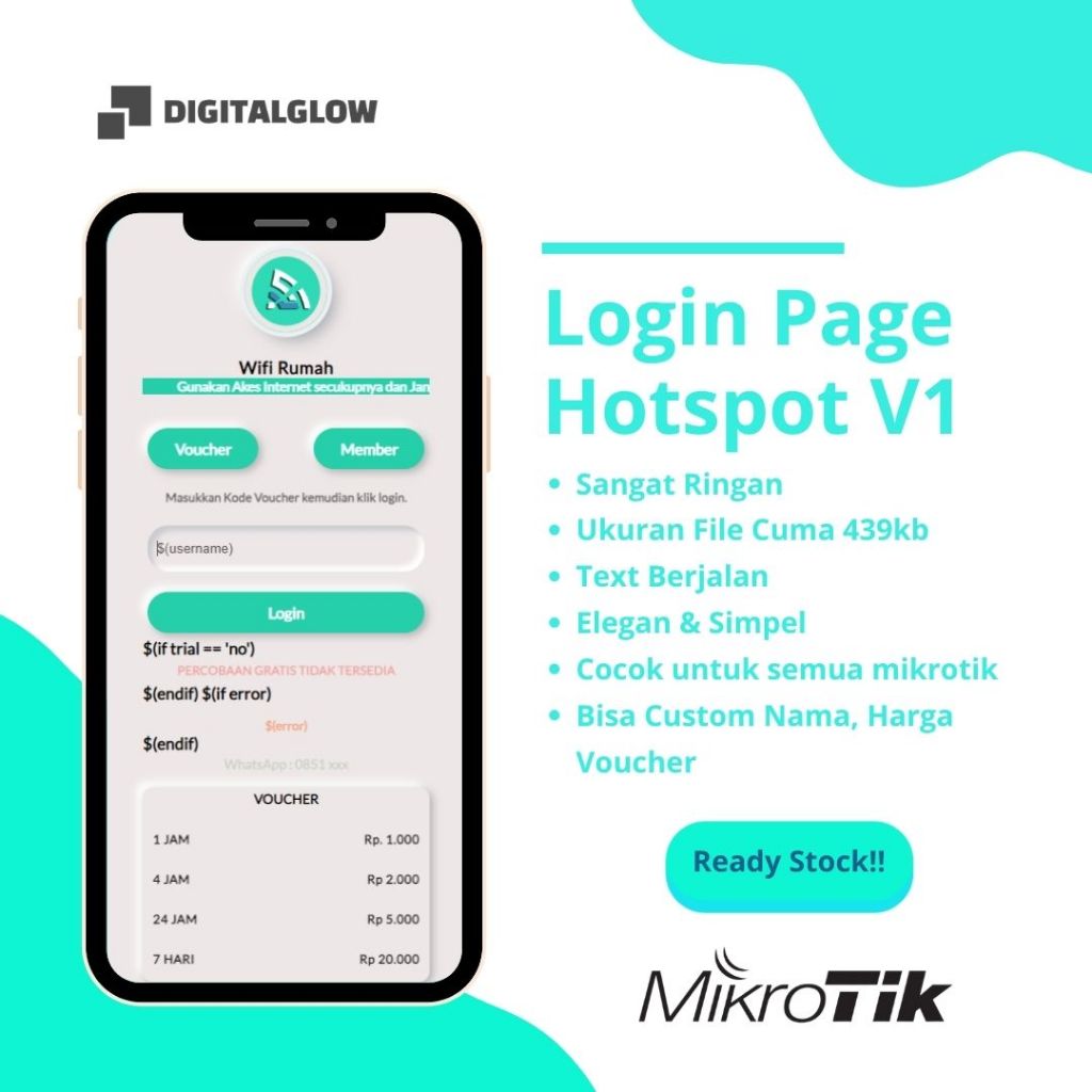 Jual V1 Template Login Page Mikrotik Hotspot - Simpel sangat Ringan ...