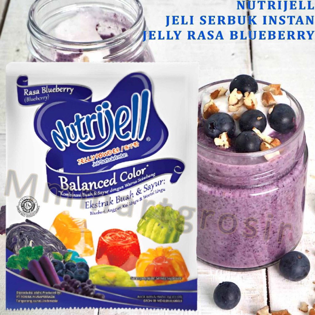 Jual Nutrijell / Jelli Serbuk Instan / Jelly Powder Rasa Blueberry ...