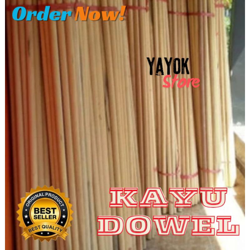 Jual Kayu Dowel Ukuran Panjang 160 cm dengan diameter 3 mm, Jual per ...
