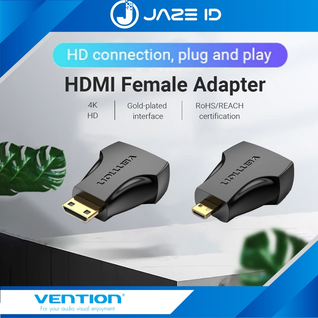 Jual Vention Adapter HDMI Female to Micro Mini HDMI Male 4K | Shopee ...