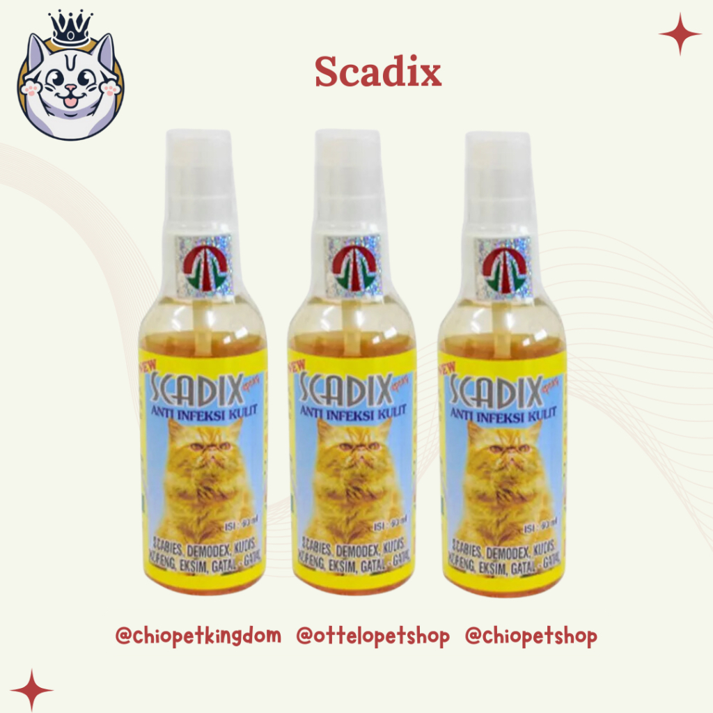 Jual Scadix 60 ml Obat Scabies / Obat anti Infeksi Kulit Kucing Scabies ...