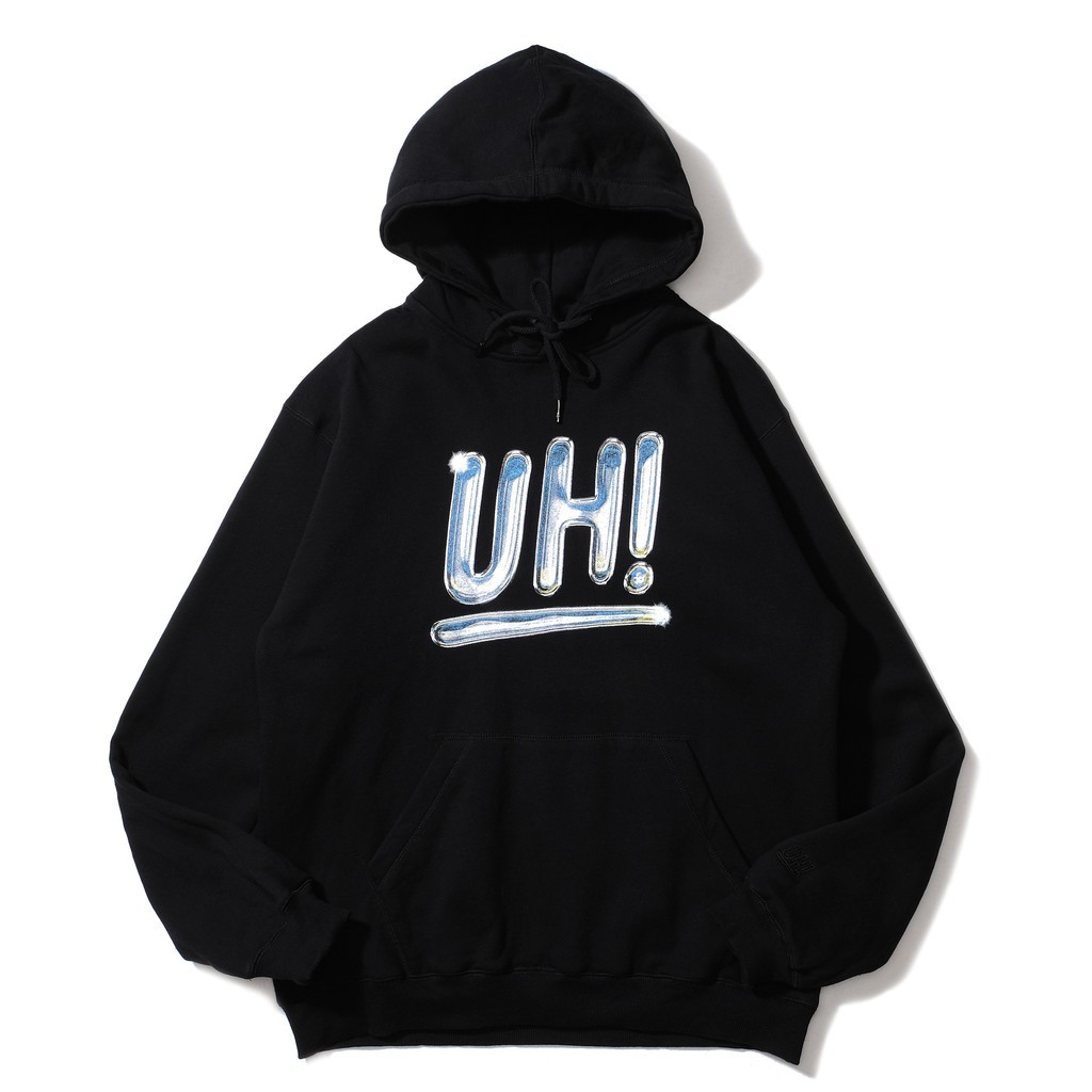 Jual Hoodie UH! Fleece Cotton - Chrome Logo Black | Shopee Indonesia