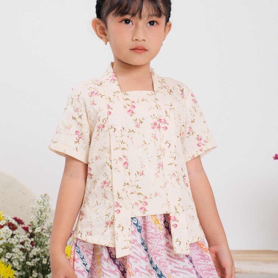 Jual Kebaya clarris anak set lengan pendek meradelima katun cream ...