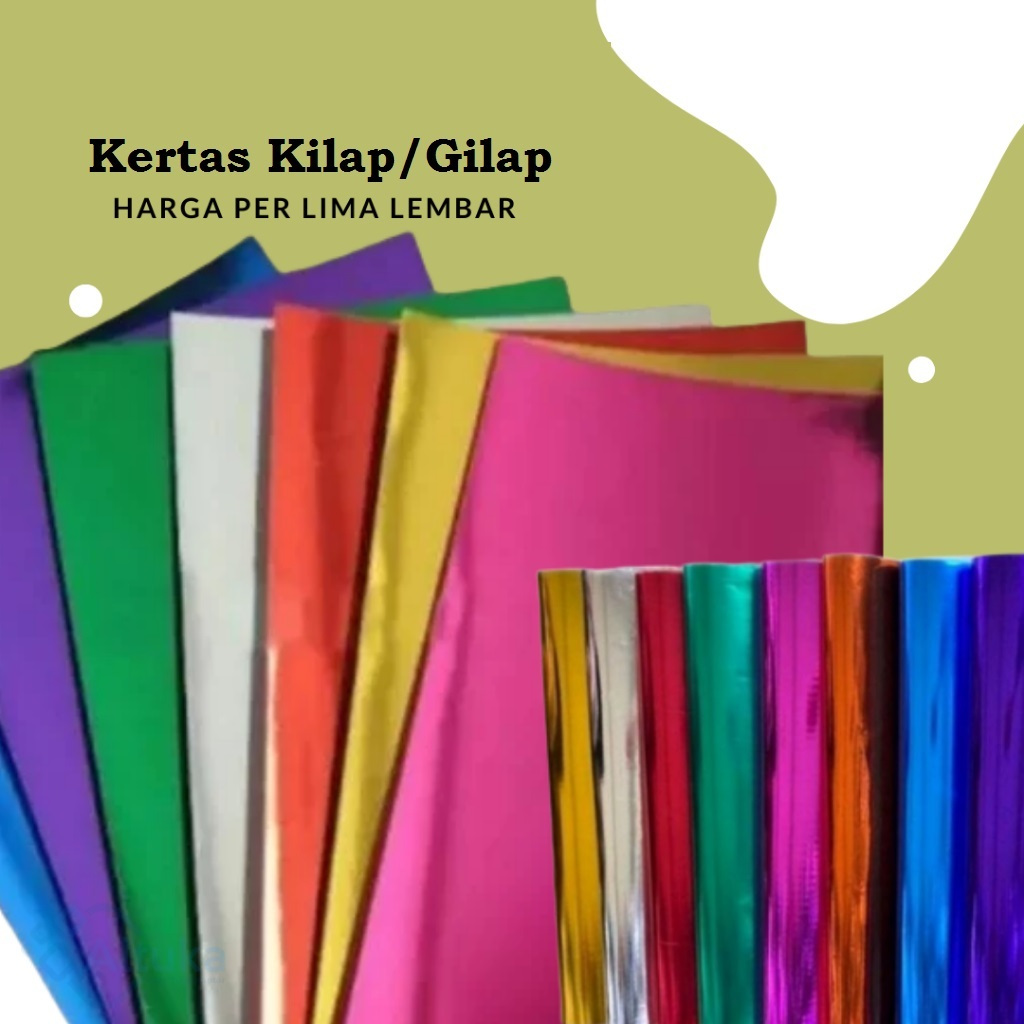 Jual (5 LEMBAR) KERTAS KILAP / KERTAS GILAP | Shopee Indonesia