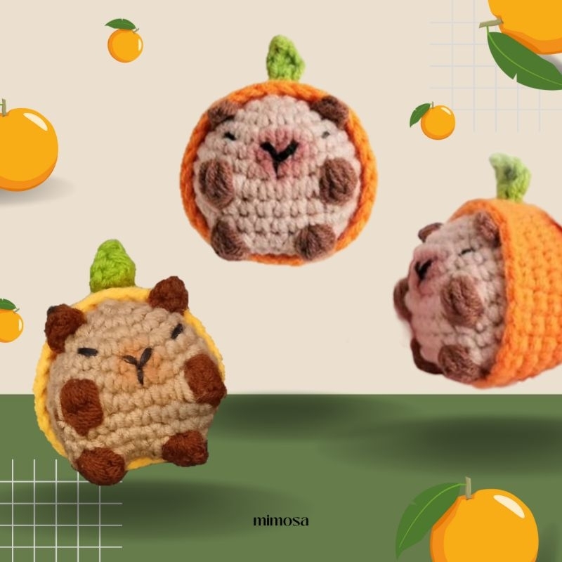 Jual Amigurumi Capybara Crochet Orange Costume | Capybara Rajut Kostum ...