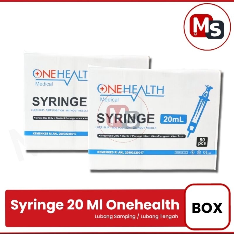 Jual Spuit 20 ml EC & LL Onehealth Syringe Disposable Isi 50 Pcs/ Box ...