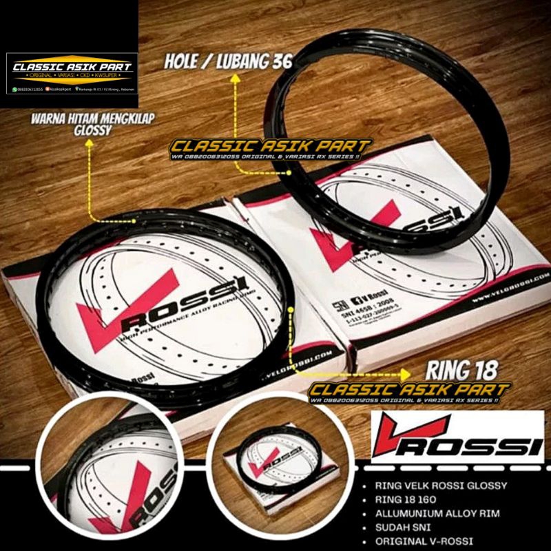 Jual Velg rossi r18 hitam glosy velk ring18 rossi hitam kilap | Shopee ...