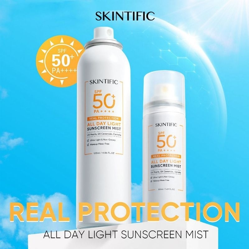 Jual SKINTIFIC - Sunscreen Mist Spray SPF 50 PA++++ All Day Light 120 ...