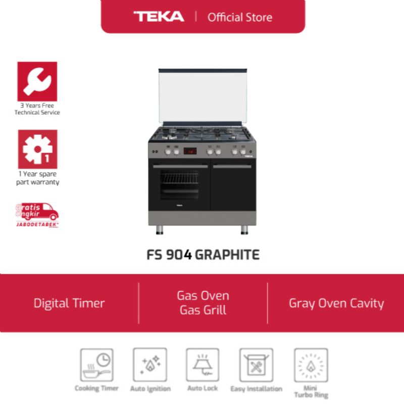 Jual Teka Freestanding Cooker FS 904 Graphite 90cm | Shopee Indonesia