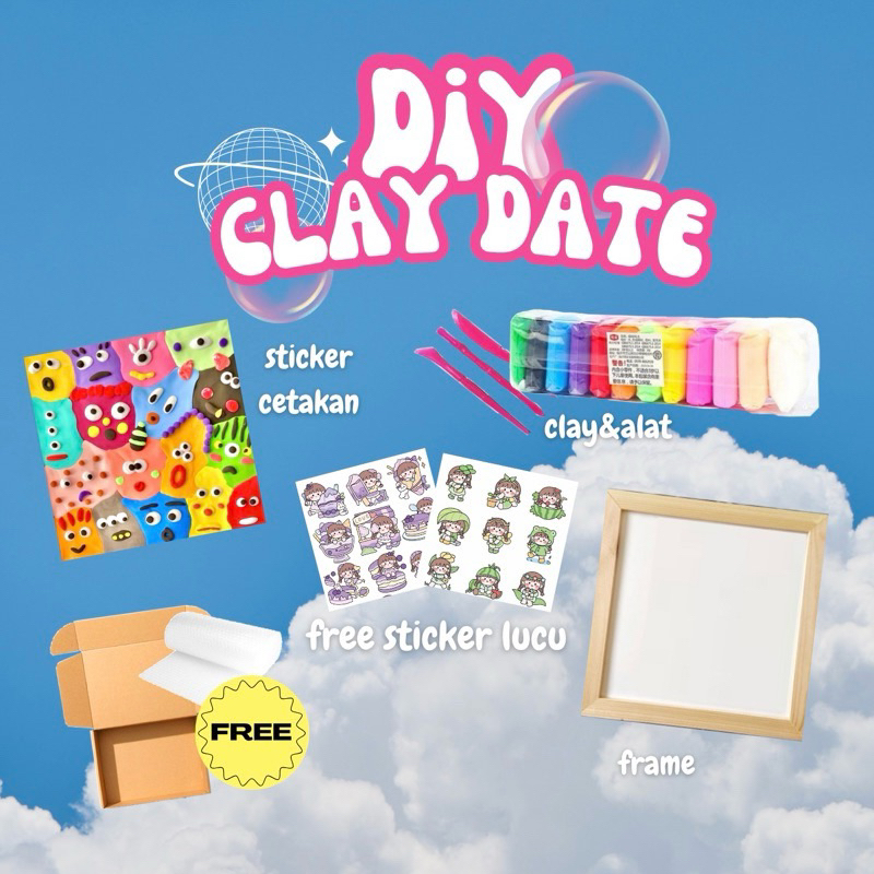 Jual DIY CLAY DATE | IDE DATE CLAY | FRAME CLAY KIT 1 SET | CLAY IN ...