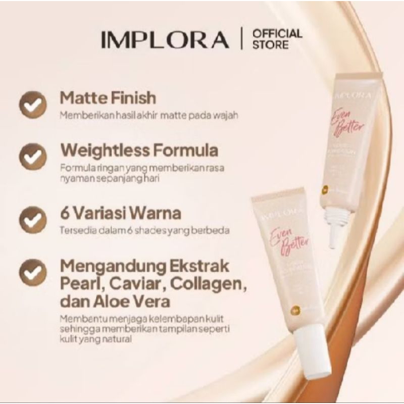 Jual LIquid foundation implora natural matte finish || implora even ...