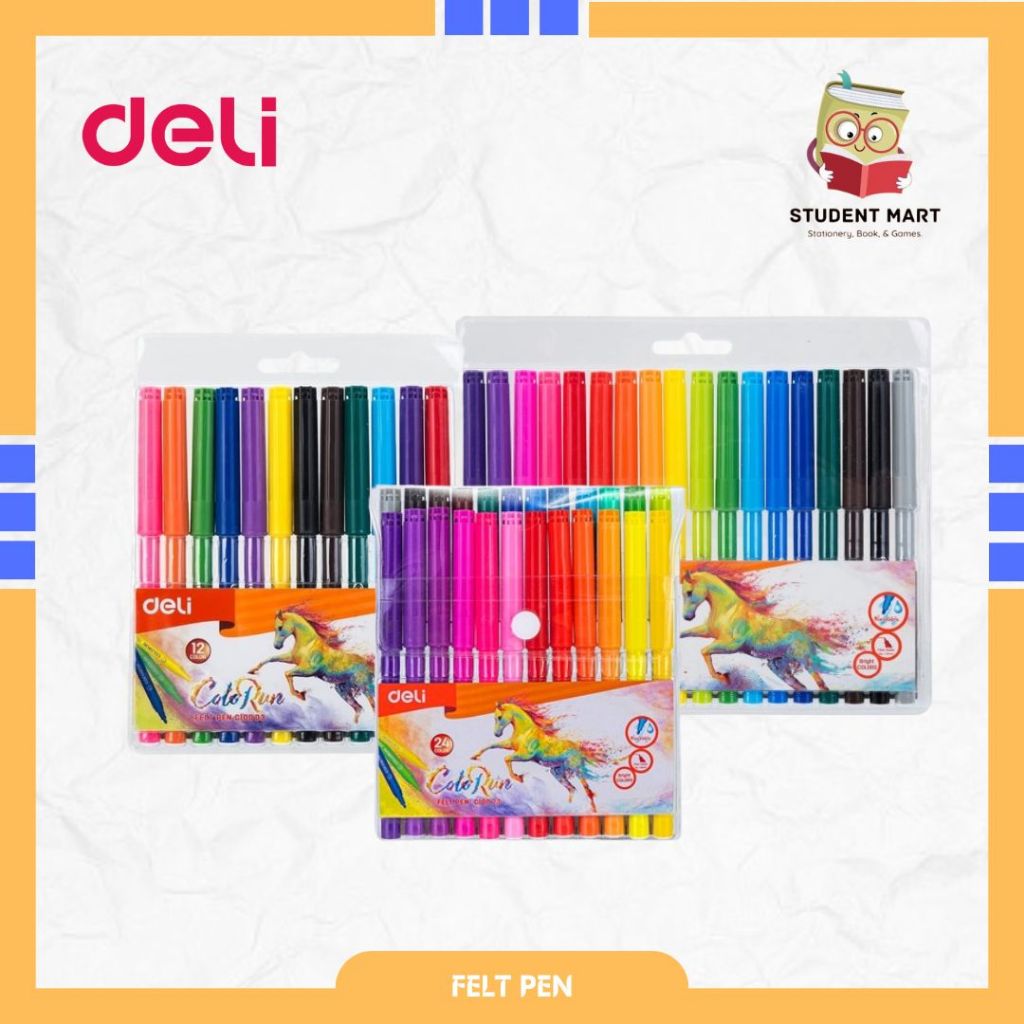 Jual Deli spidol warna 12, 18, 24 warna | Shopee Indonesia