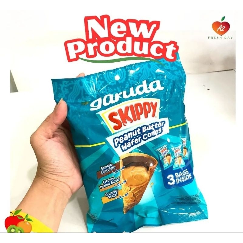 Jual Biskuit Skippy Wafer Cones Peanut Butter 3x15 gr / Wafer Skippy ...