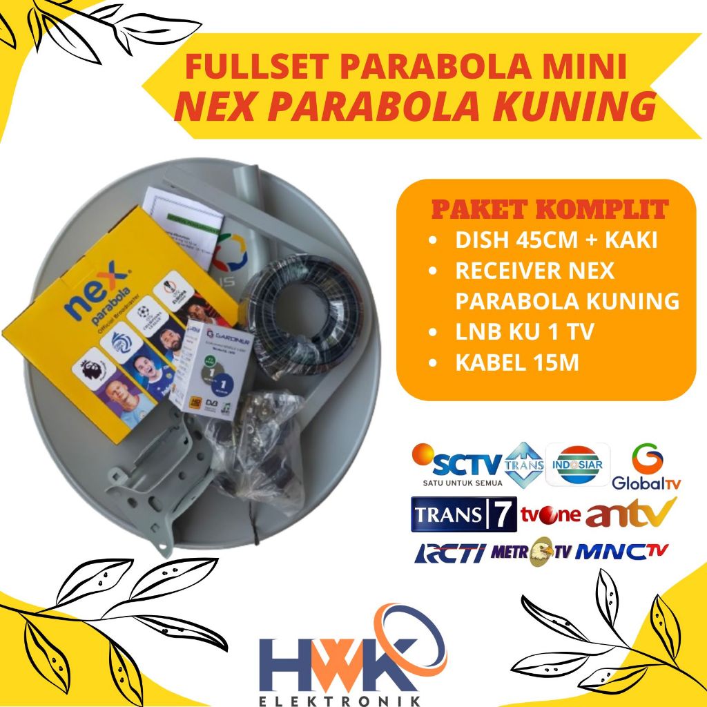 Jual PAKET PARABOLA MINI PAKET FULLSET RECEIVER NEX PARABOLA KUNING ...
