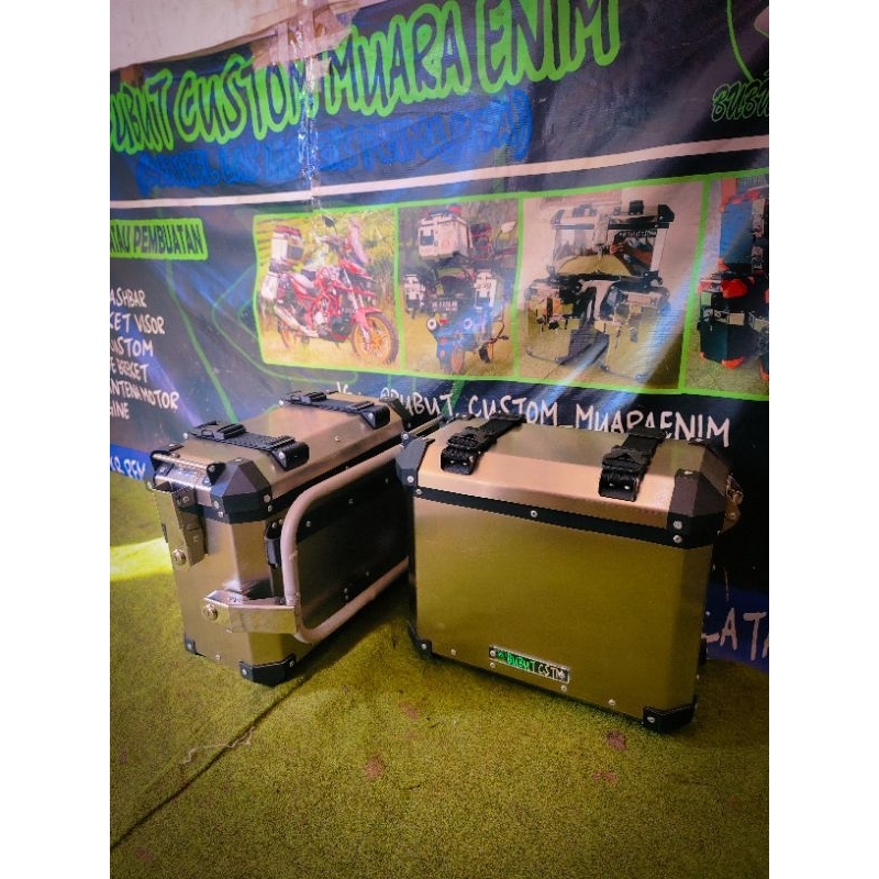 Jual Side box pannier 27L stainless mirror dan hairline , box pannier ...