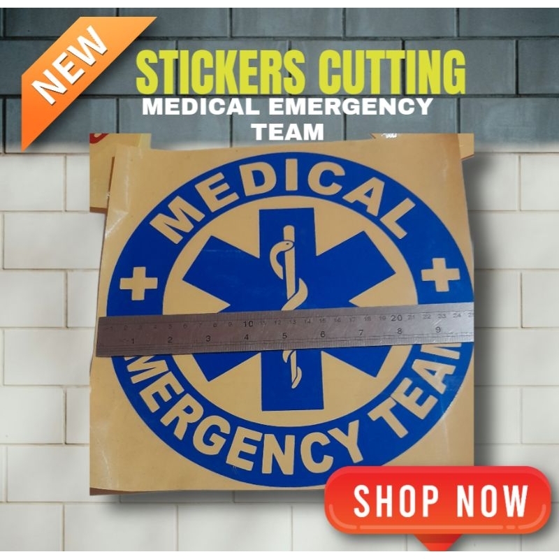 Jual Sticker Mobil Emergency Team Ukuran 25 cm x 25 cm Biru Merah ...
