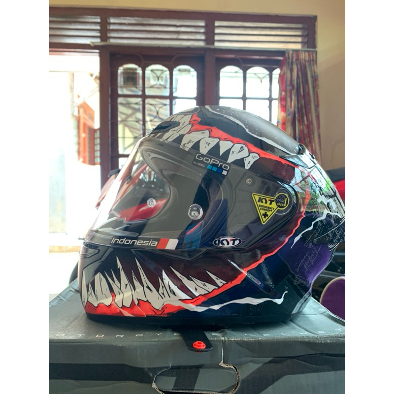 Jual HELM KYT TT COURSE REPAINT VENOM | Shopee Indonesia