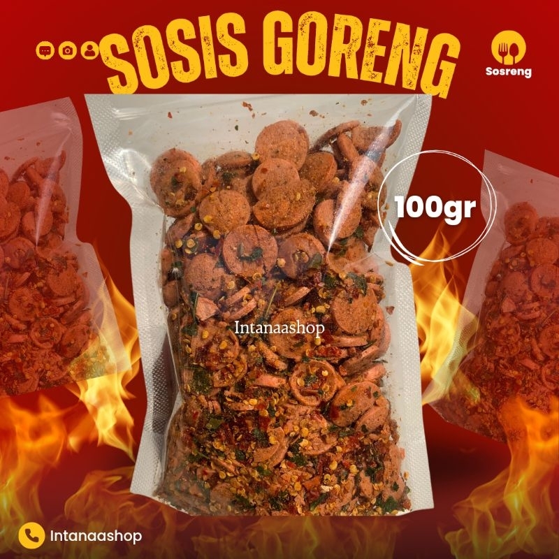 Jual Kripik Sosis Goreng Pedas 100gr Sosreng | Shopee Indonesia