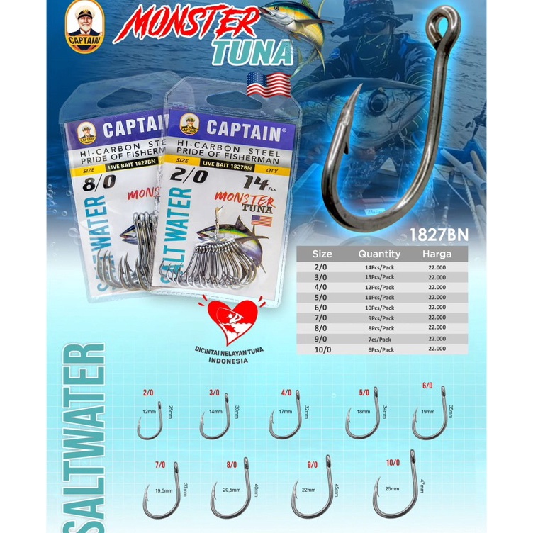 Jual Produk Terviral kail captain live bait 1827 BN monster tuna ...