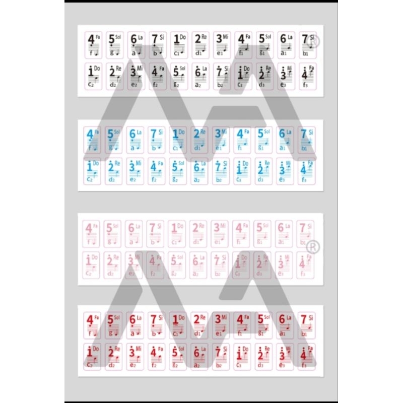 Jual Sticker Not pianika Polos Noni ACC 2set bisa pilih warna | Shopee ...