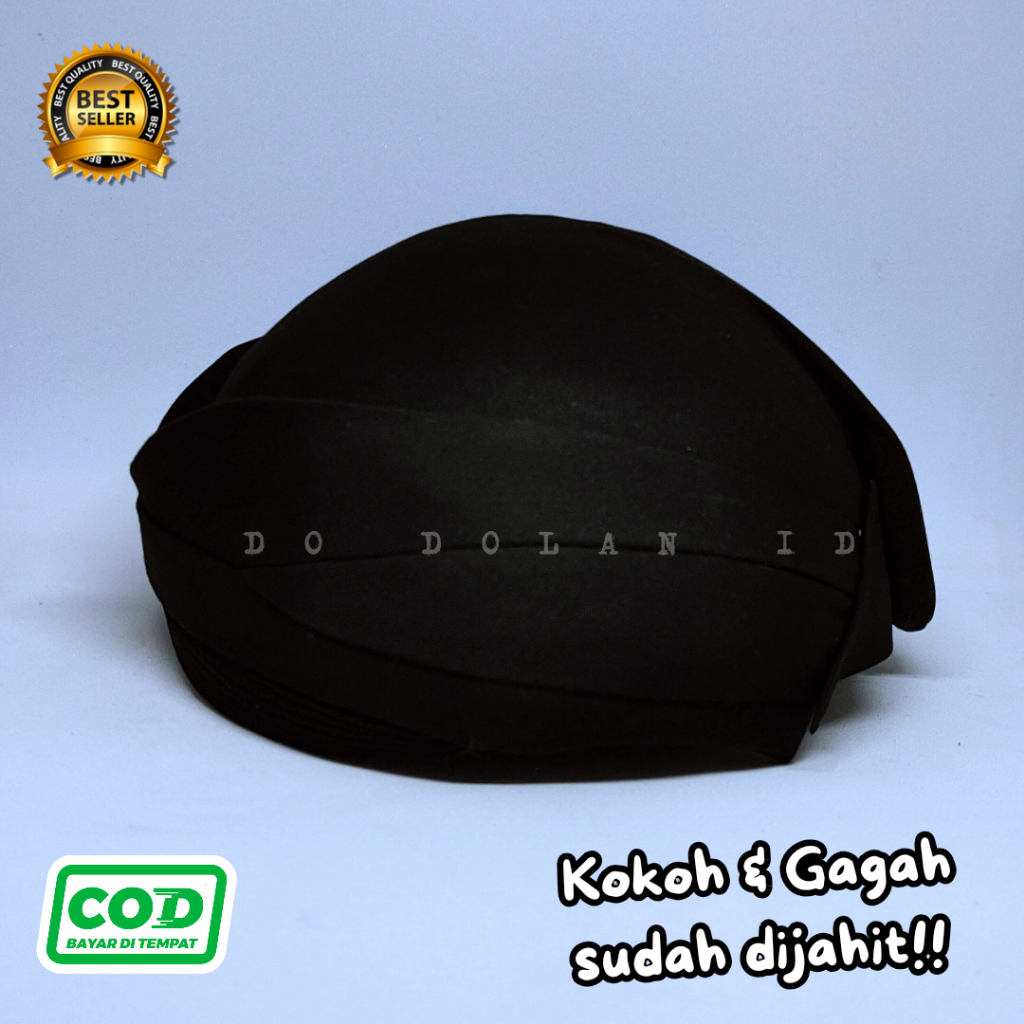 Jual Blangkon Solo Probawan Pria Blankon Jawa HItam Putih Polos ...