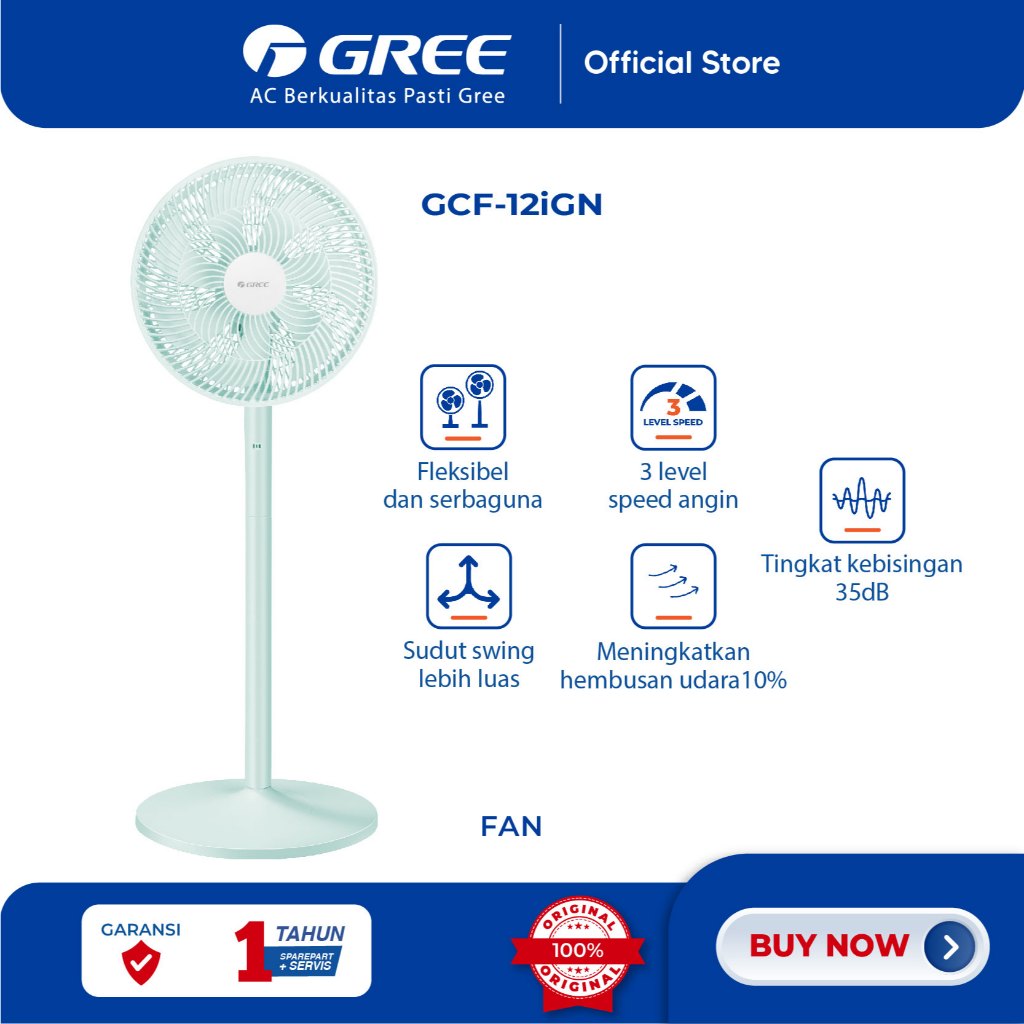 Jual [TERBARU] GREE Wind Green Fan - GCF-12iGN - Hijau | Shopee Indonesia