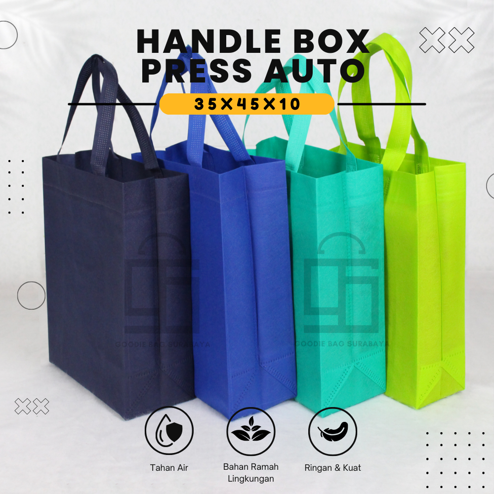Jual HBPA 75GSM Tas Spunbond Goodie Bag Laken Handle Auto Press Ukuran ...