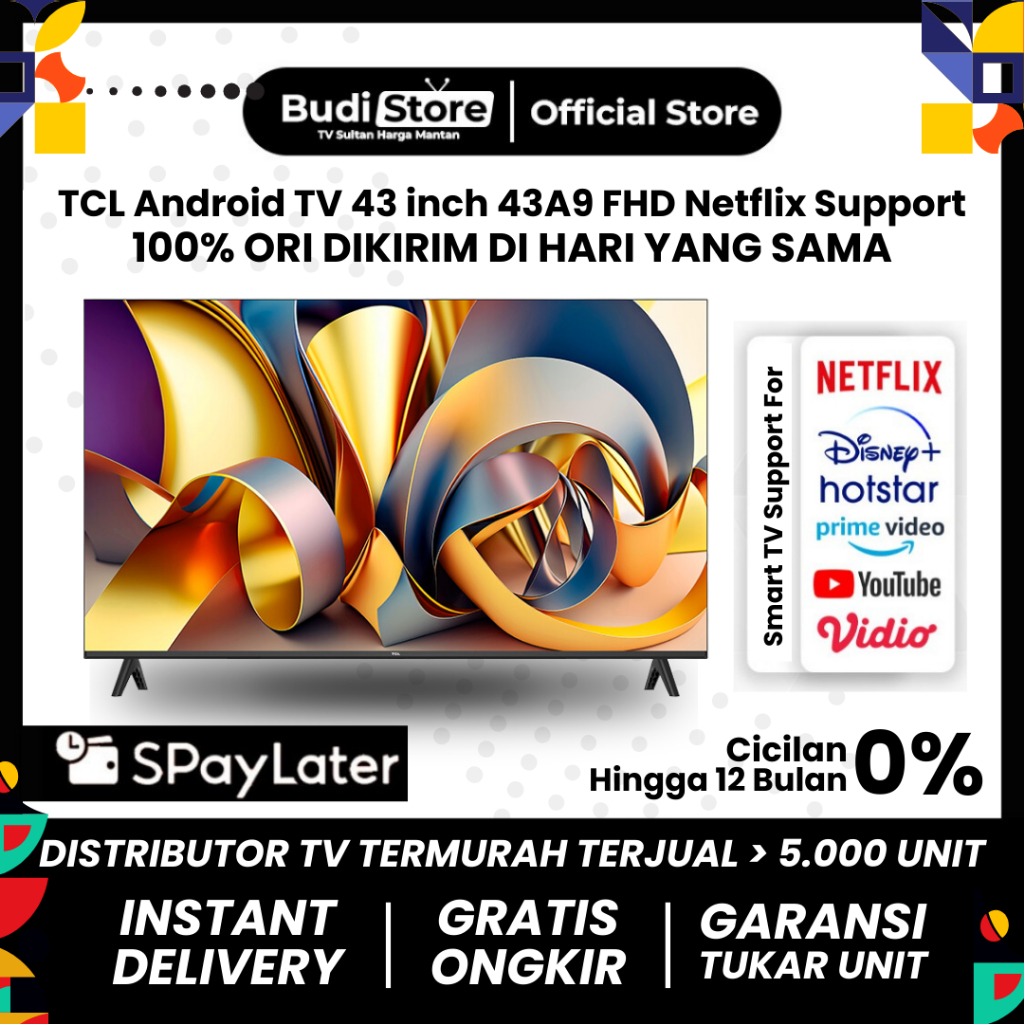 Jual TCL Android TV 43 inch FHD 43A9 Google TV 43 inch HDR LED TV 100% ...