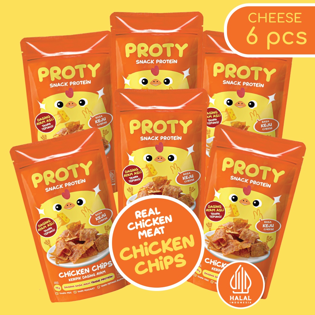 Jual PROTY Chicken Chips Keju Cheese (Bundle 6 pcs) Snack Anak Tinggi ...