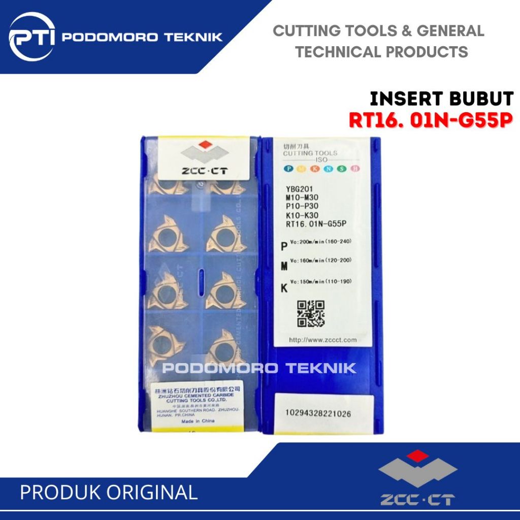 Jual INSERT RT16.01N G60P MEREK ZCC-CT, INSERT ULIR LUAR ZCC-CT | Shopee Indonesia