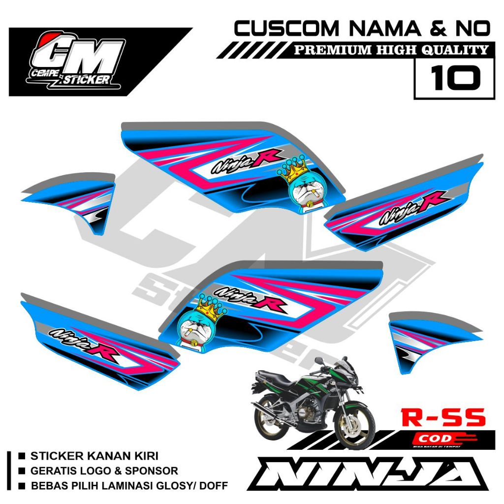Jual Stiker Lis Variasi Ninja R / SS Decal Striping Standar Ninja R ...