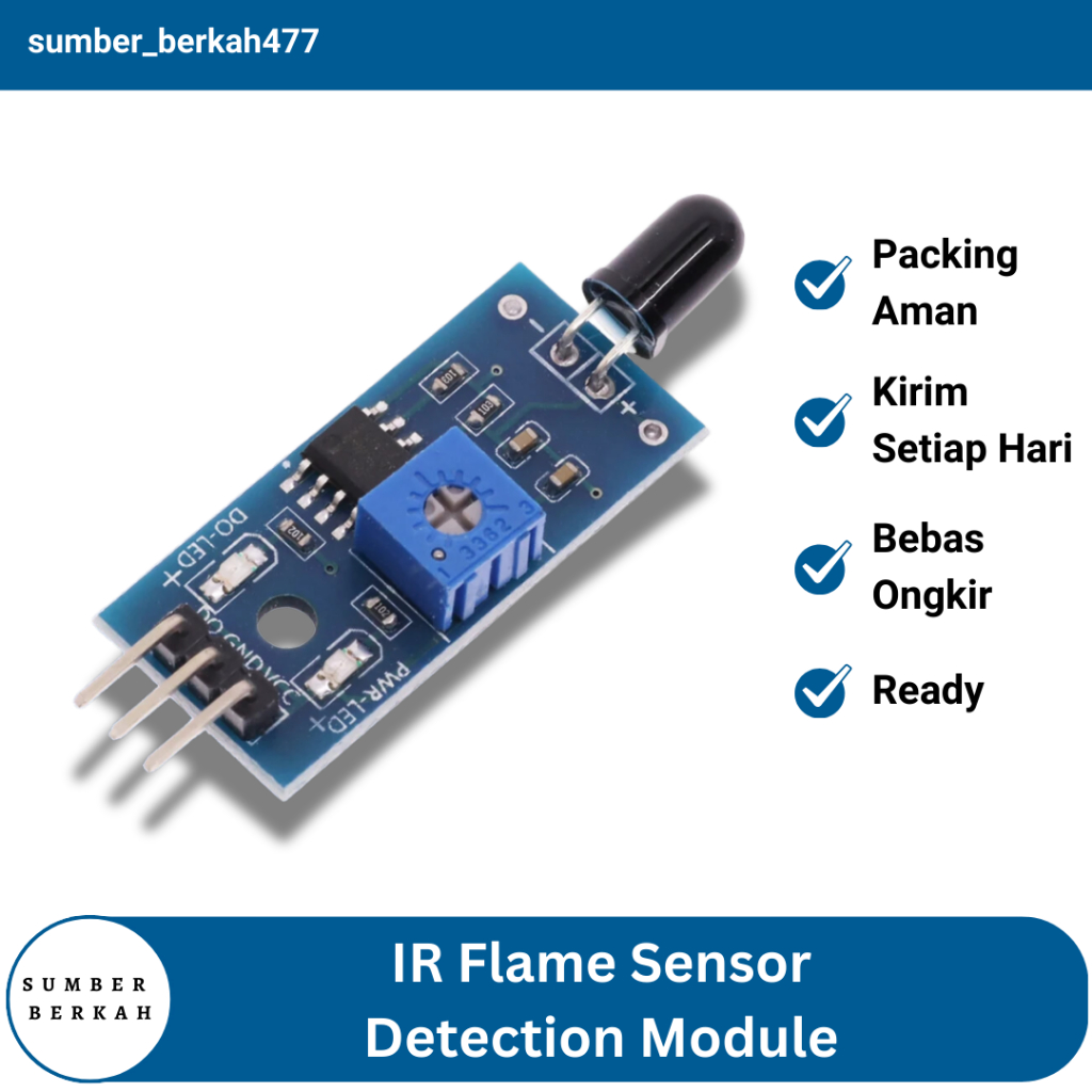 Jual IR Infrared 3 Wire Flame Detection Sensor Module IR Flame Sensor ...
