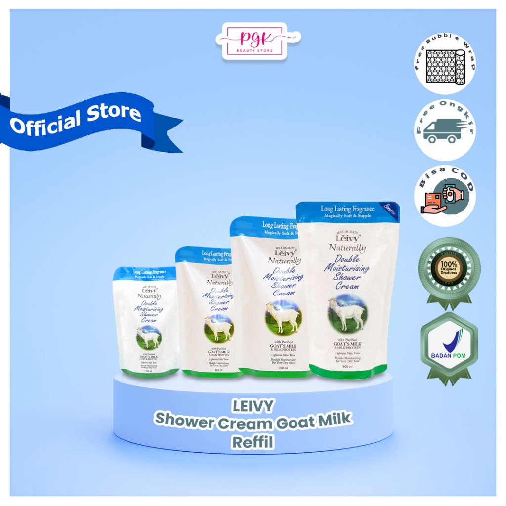 Jual Leivy Naturally Double Moisturising Shower Cream Refill 900ml ...