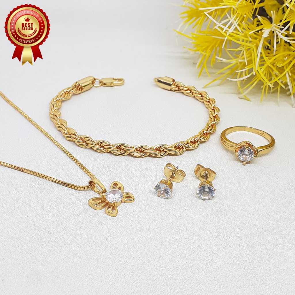 Jual mytitanium-set xuping lapis emas model kekinian wanita dewasa kwalitas terbaik H8F4 ...