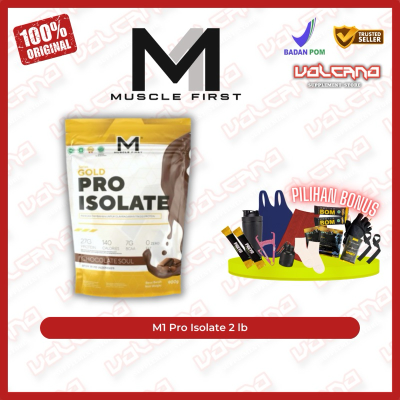 Jual M1 Pro Isolate 900 gr gram 2 lb 25 serving Muscle First gold ...