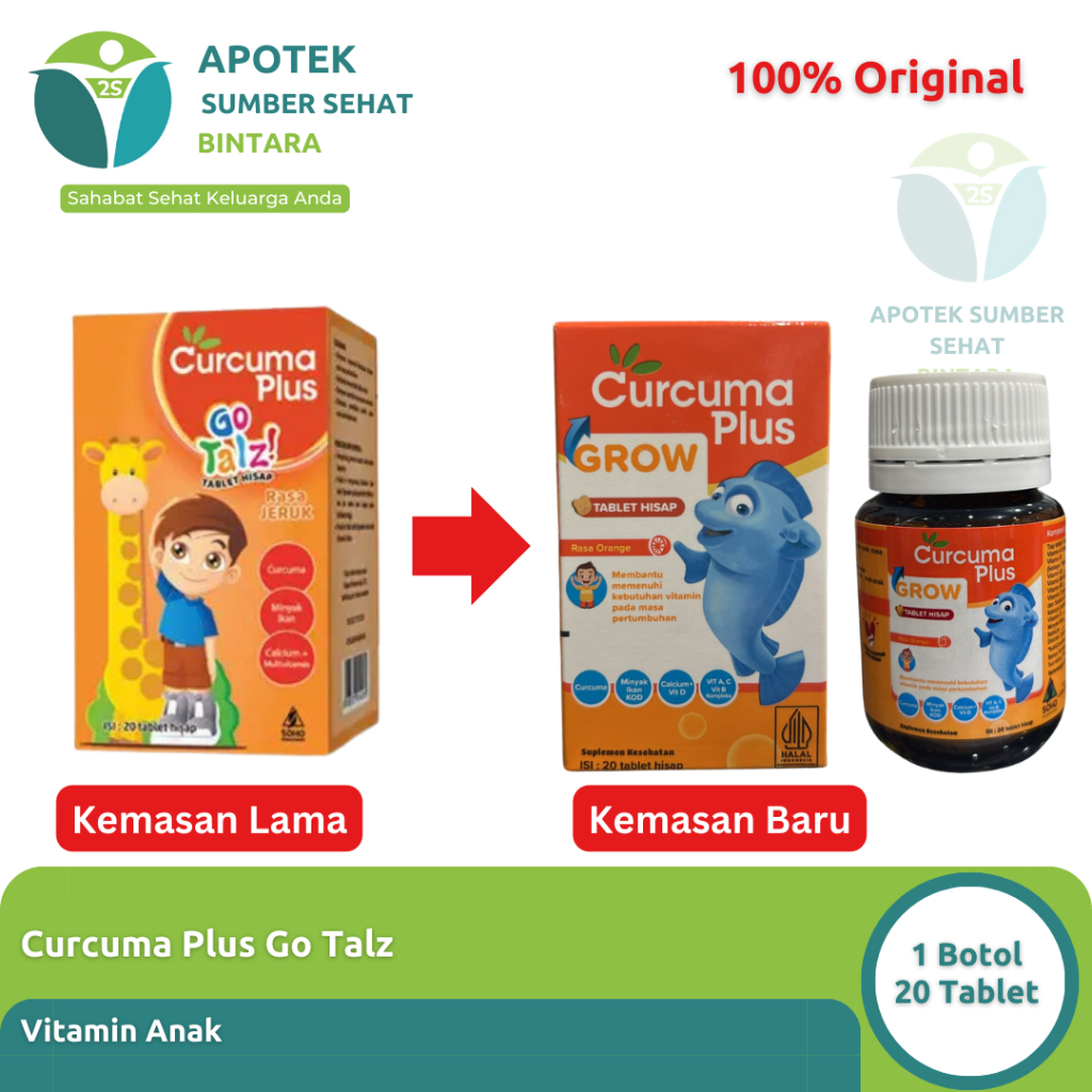 Jual Curcuma Plus Go Talz/Curcuma Plus Grow Tablet Hisap | Shopee Indonesia