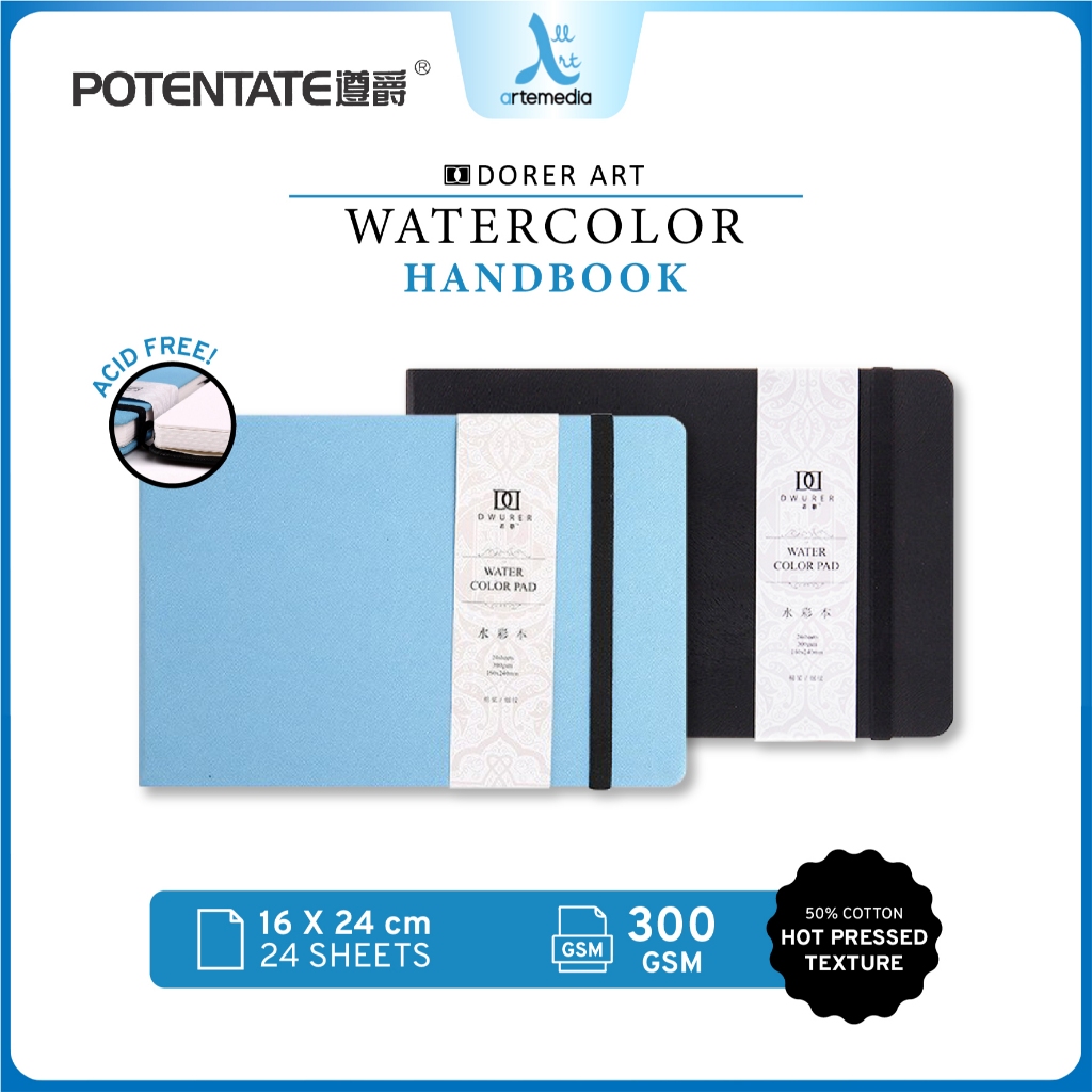 Jual Potentate Dorer Art Watercolor Paper Handbook 16x24cm Hard Cover ...